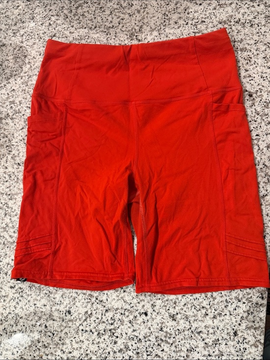 oiselle | Shorts | Oiselle Bright Red Highrise Bike Shorts With Side ...